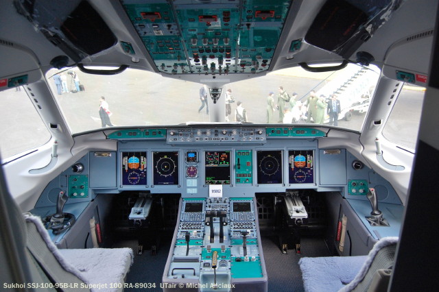 051 Cockpit of Sukhoi SSJ-100-95LR Superjet 100 RA-89034 UTair © Michel ...
